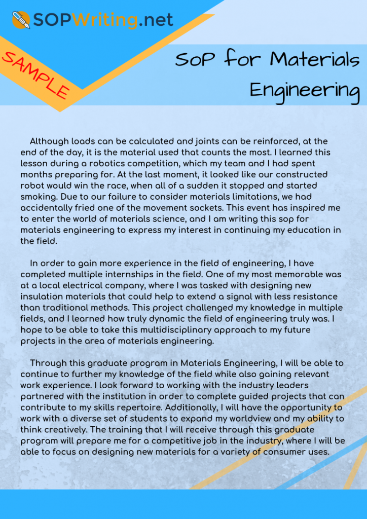 Sample Statement of Purpose Engineering Example